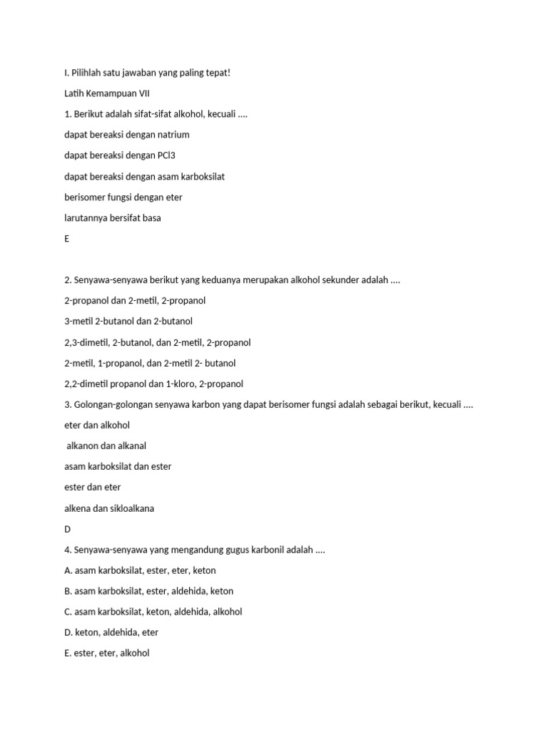 Sifat dan Reaksi 2-Metil-2-Propanol | PDF