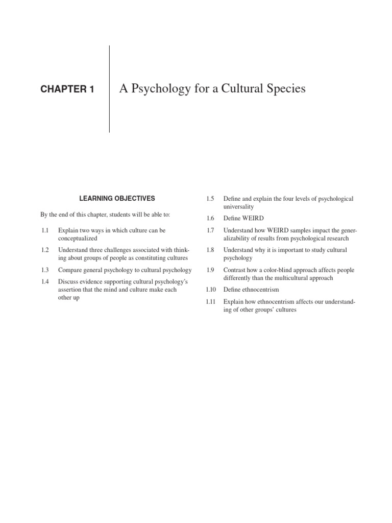 Chapter Learning Objectives (I.e., A Study Guide) | PDF | Mental ...