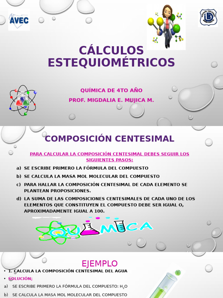 Cálculos Estequiométricos 4to Año | PDF | Mole (Unidad) | Estequiometría