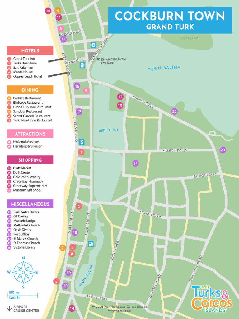 TURKS AND CAICOS. Cockburn-Town-Map | PDF