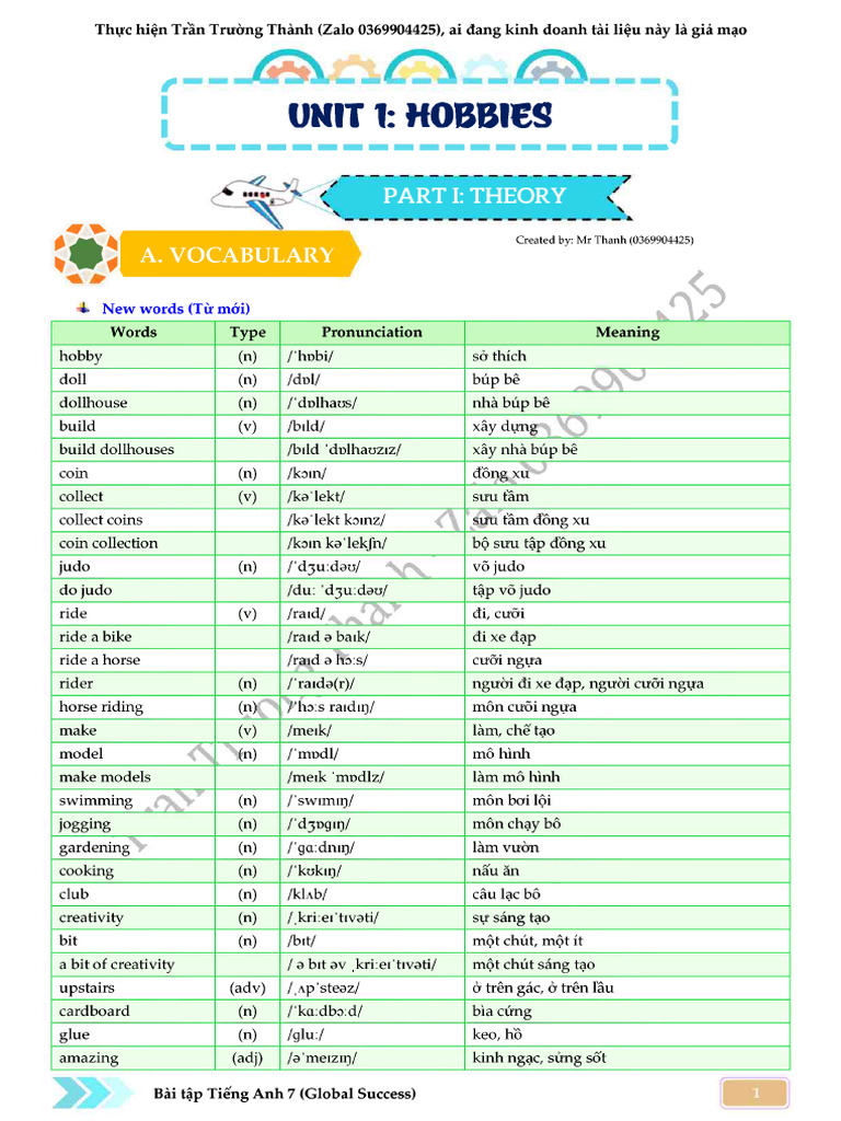 Global Success Unit 1 (GV) | PDF