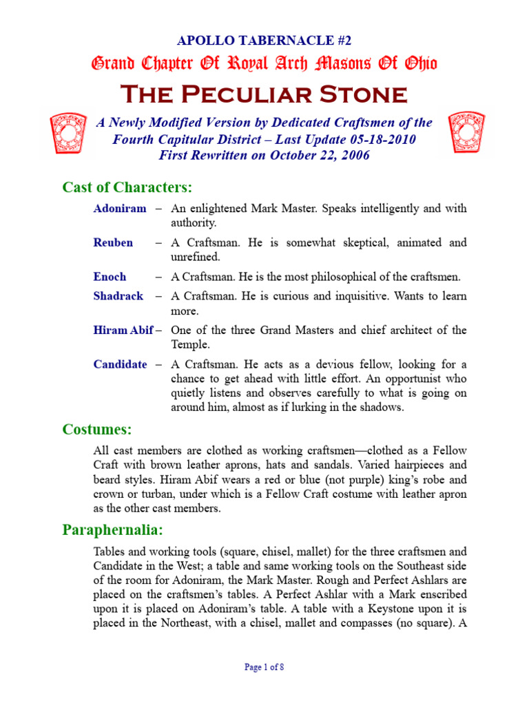 The Peculiar Stone 06-11-10 | PDF | Freemasonry | Titles