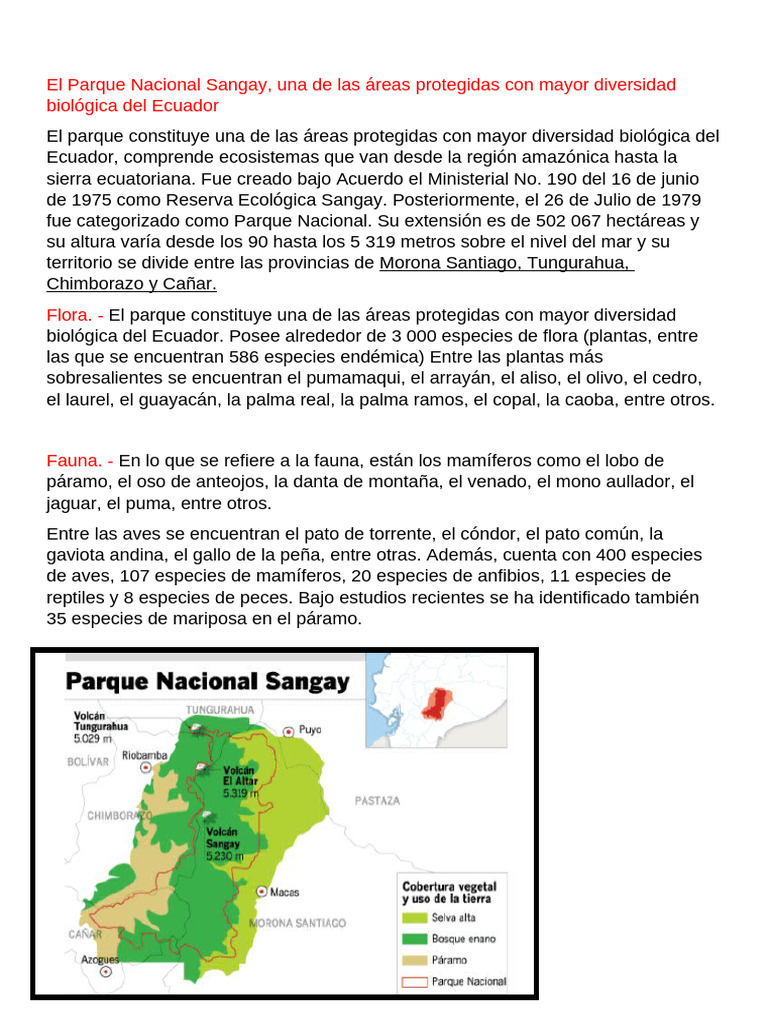 El Parque Nacional Sangay | PDF