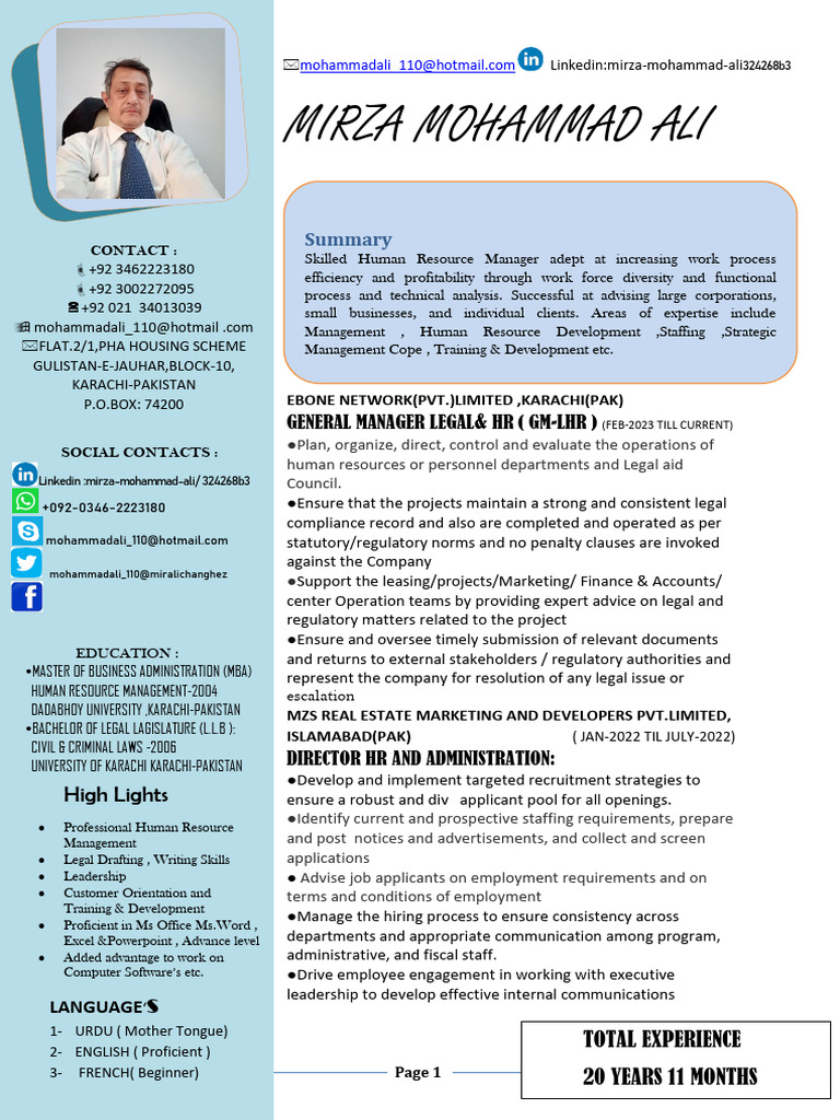 MIRZA MOHAMMAD ALI.NEW CANADA.4.PDF.MAVERICK | PDF | Human Resource Management | Employment