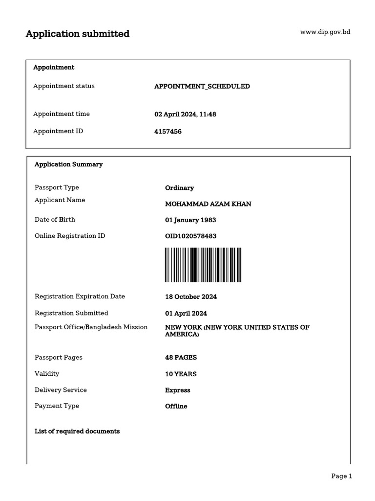 Registration Summary | PDF
