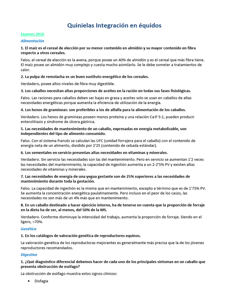 Quinielas Equidos | PDF | Cereales | Diarrea