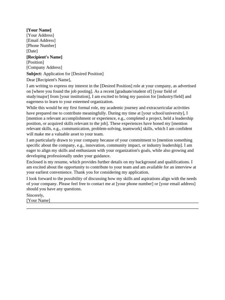 Sample Application Letter | PDF