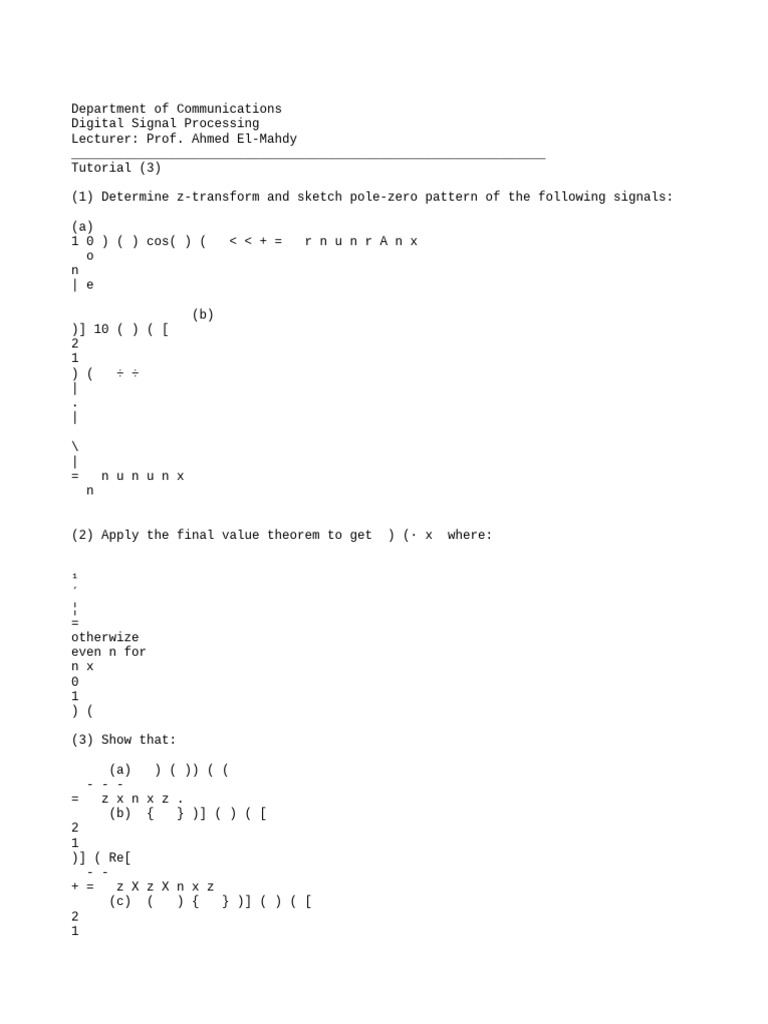 DSP Tutorial 3 PDF | PDF