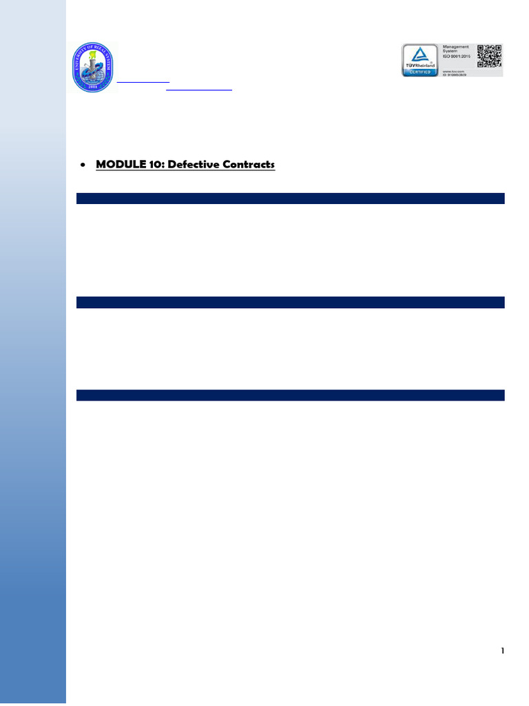 Unit 5 - Module 10 | PDF | Annulment | Ratification