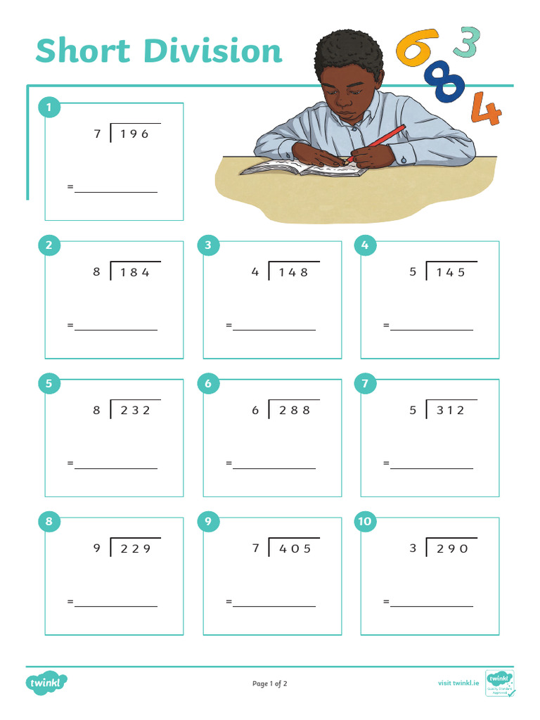 Short Division Practice Worksheets | PDF