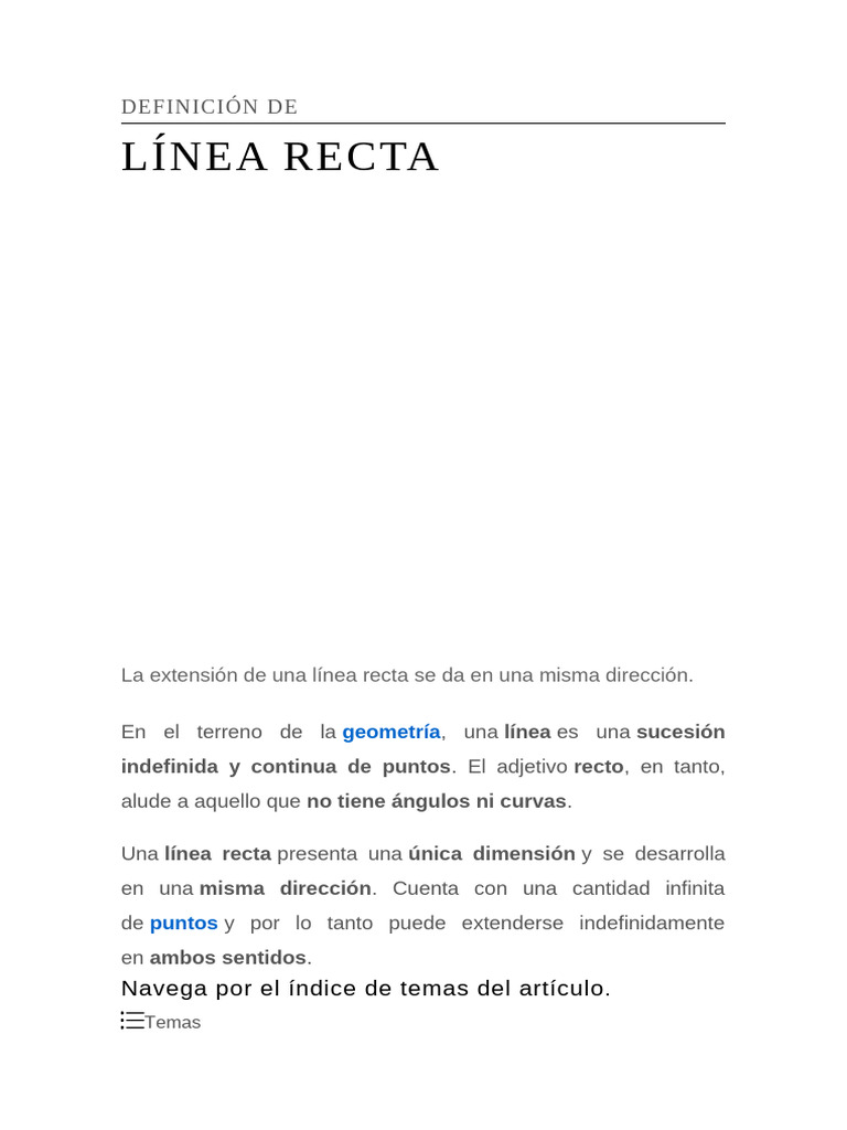 Definición de Línea Recta en Geometría | PDF | Línea (geometría ...