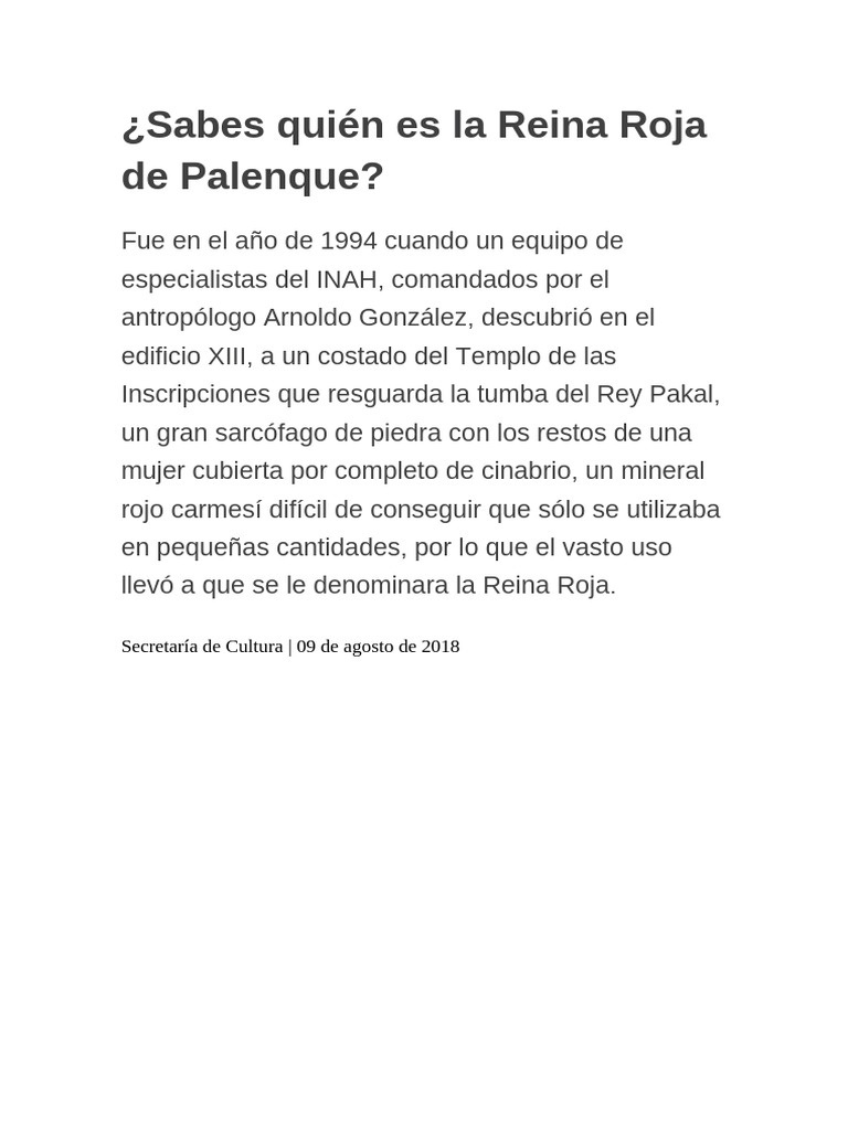 La Reina Roja | PDF