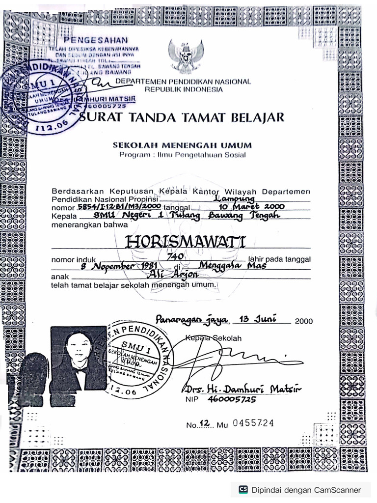 Horisma Wati - Ijazah Smu | PDF