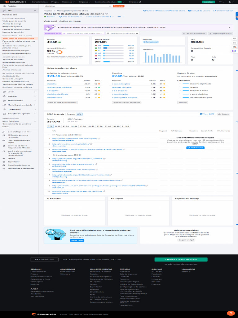 Sem Rush - Disciplina | PDF