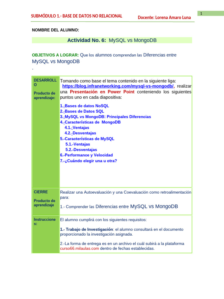 MySQL vs MongoDB: Diferencias Clave | PDF
