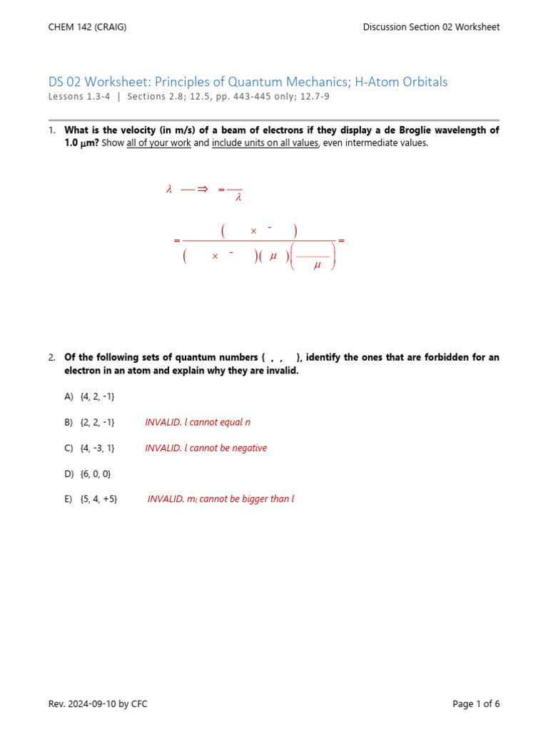Au24 142 Ds02 (Key) Qm&Orbitals | PDF | Electron | Atomic Orbital