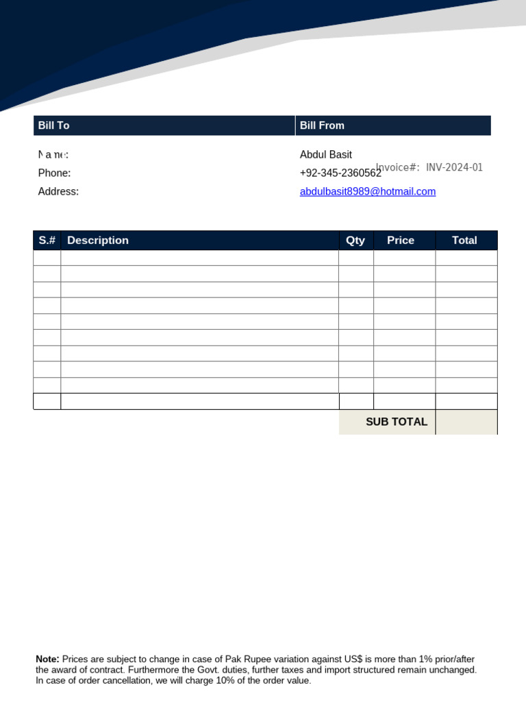 Invoice Basitbhai | PDF