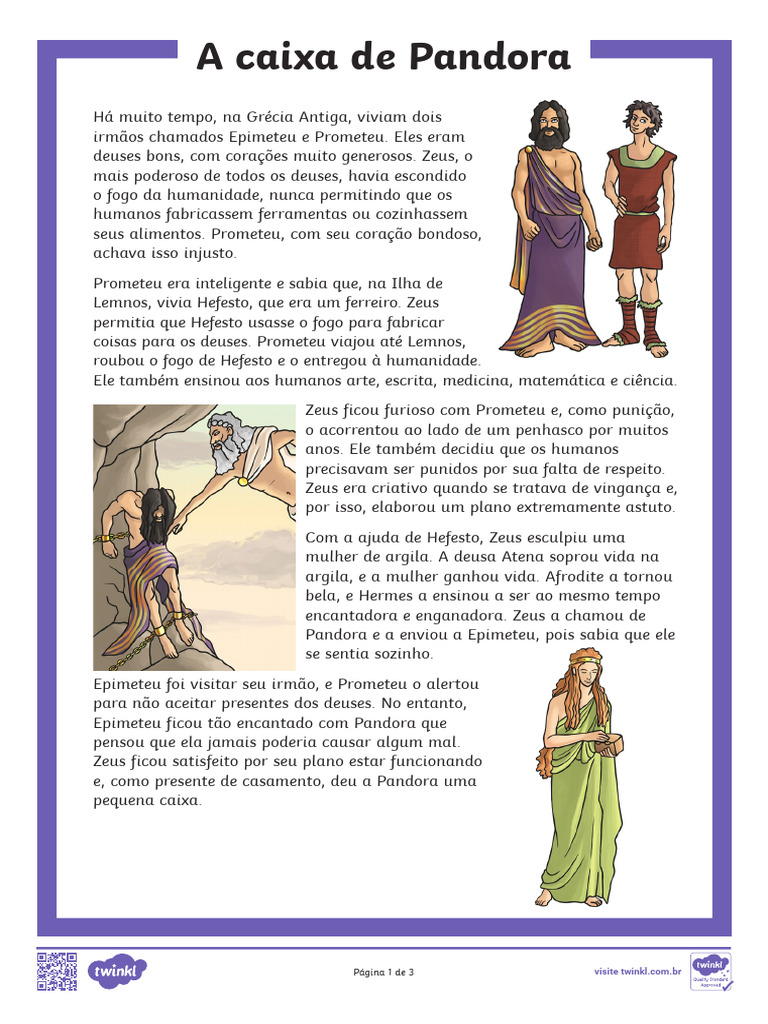 A Lenda da Caixa de Pandora | PDF | Prometeu