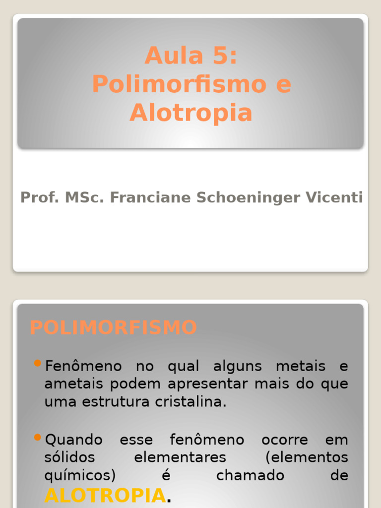 Aula 5 - Polimorfismo | PDF | Carbono | Grafite