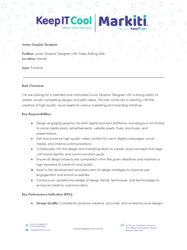 Junior Graphic Designer - JD - Docx-2 | PDF | Brand | Editing