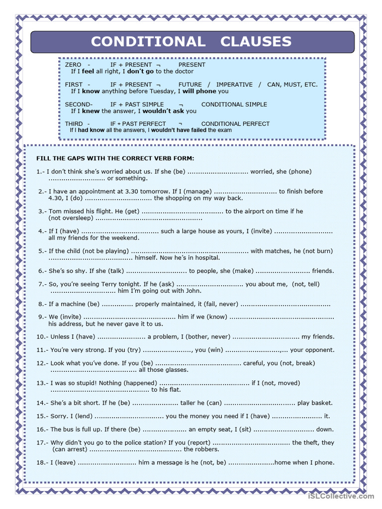 Conditional Clauses Worksheet | PDF | Language Mechanics | Syntax