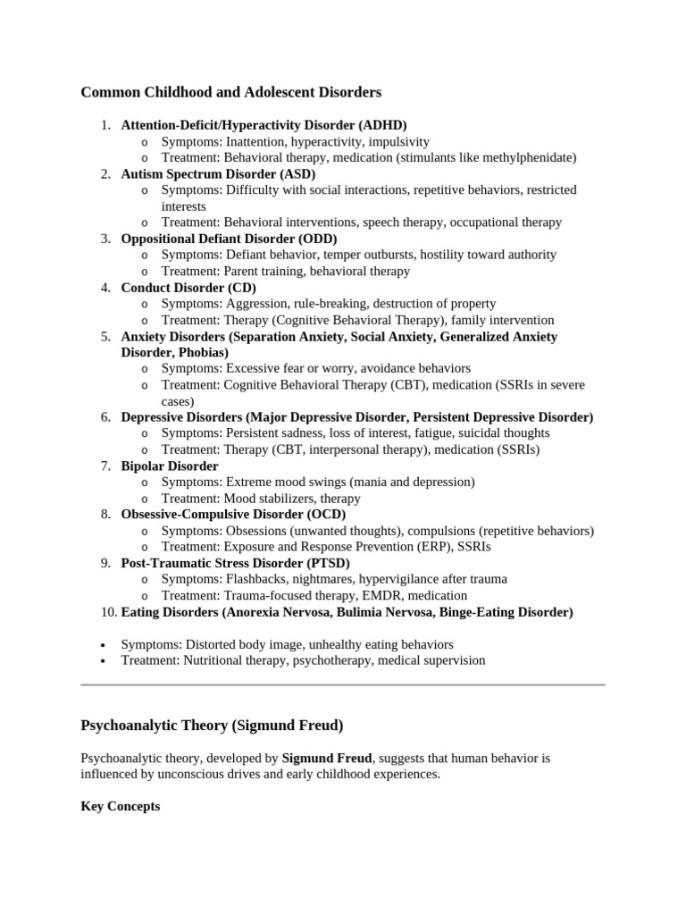 Common Childhood and Adolescent Disorders | PDF | Mental Disorder ...