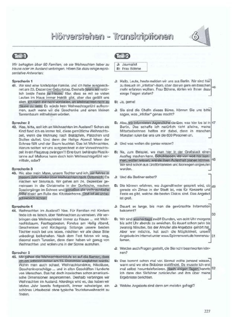 Telc B1 15 Übungprüfungen Skript 06 | PDF