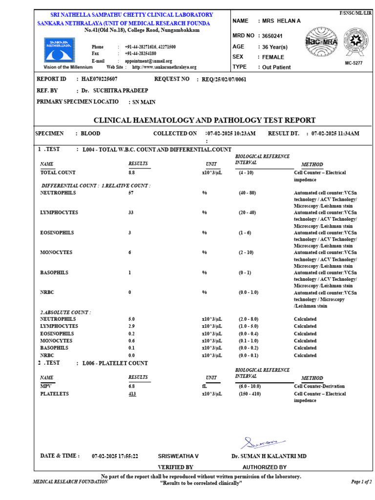 REQ 25 02 07 0061 xSoUw LABREPORT | PDF | Immune System | Immunology