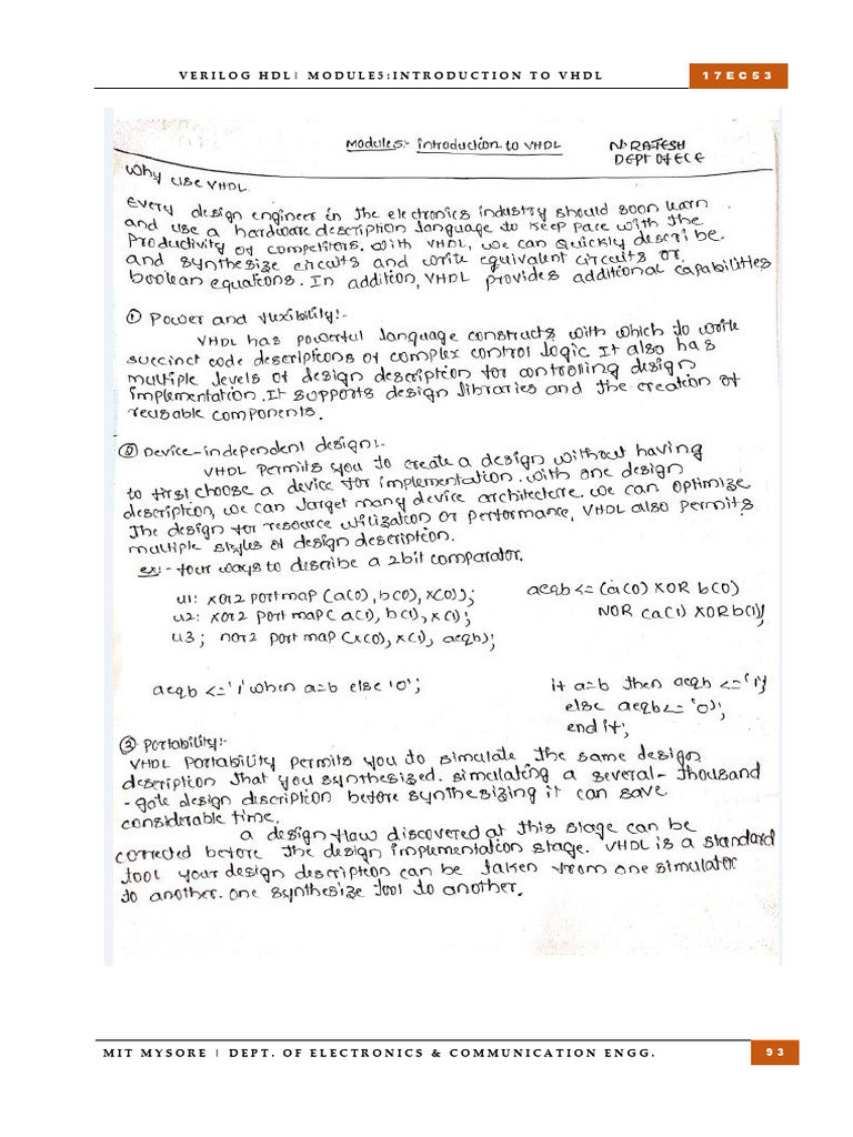 Module5 - INTRODUCTION TO VHDL | PDF | Computer Engineering | Computing