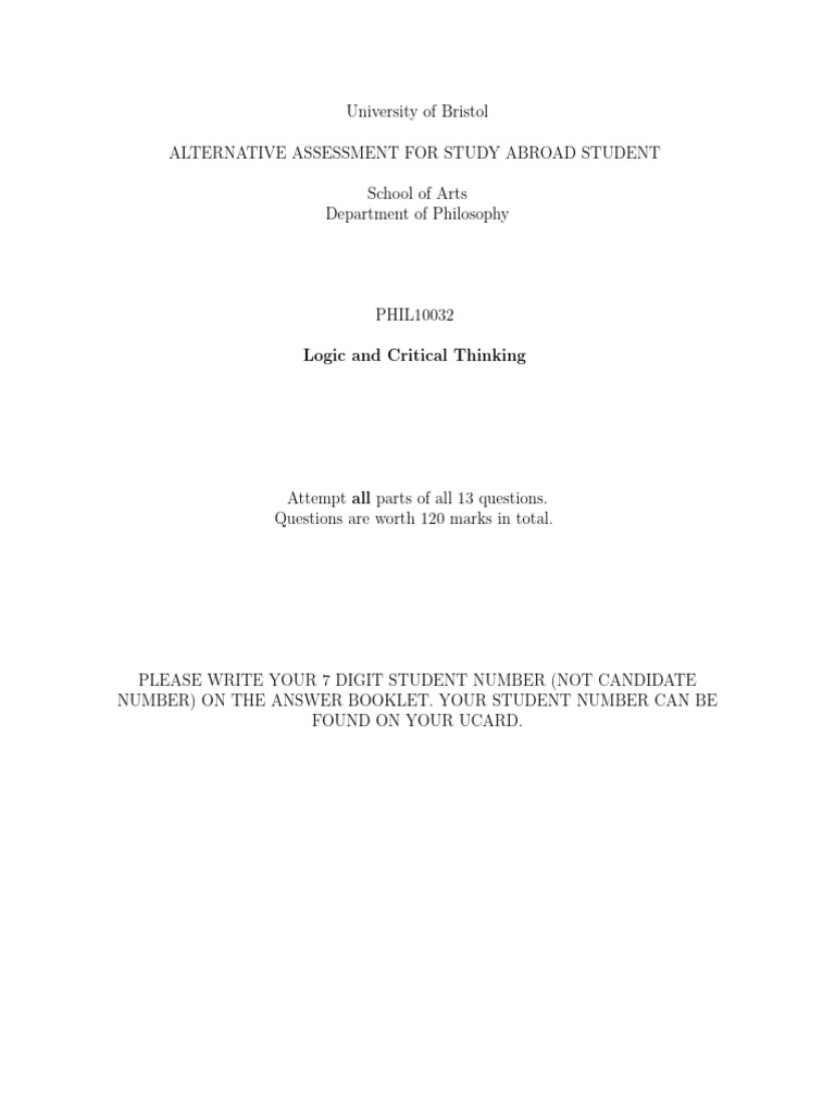 Practice paper 2 | PDF | Argument | Logic