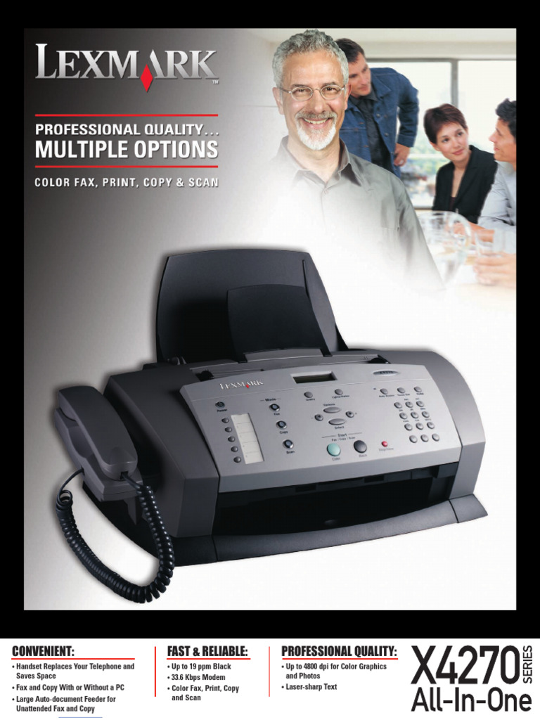 Manual Lexmark X4270 Series | PDF | Fax | Image Scanner