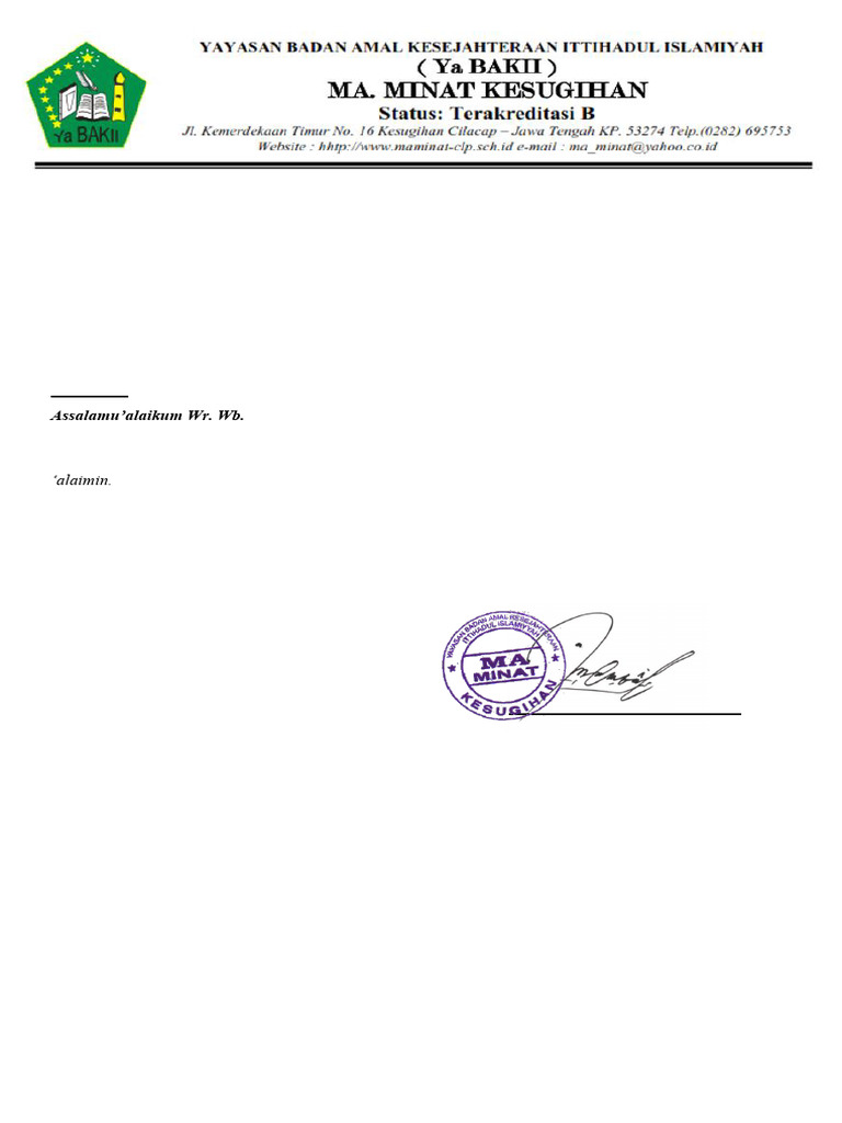 Jadwal Apel Pagi MA Minat 2025 | PDF