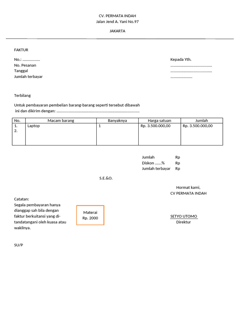 CV Permata Indah | PDF