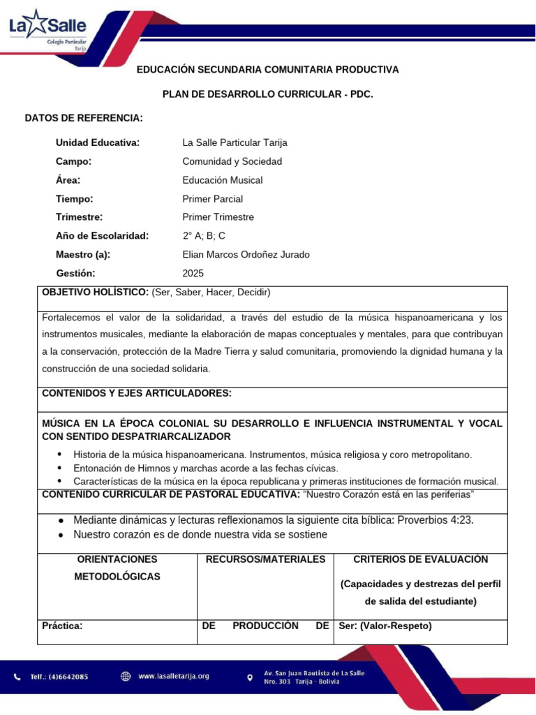 PDC 2° Secundaria 1erp. | PDF | Himnos | Aprendizaje