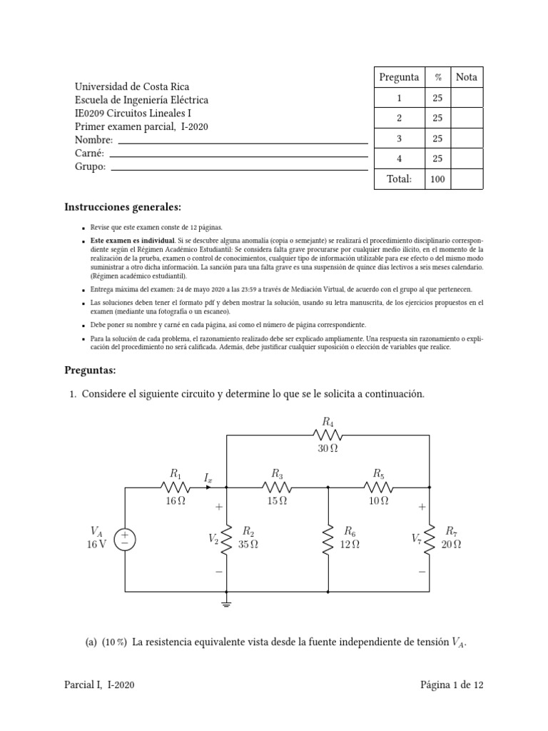 Solución Práctica Primer Parcial | PDF | Red eléctrica | Circuitos electrónicos