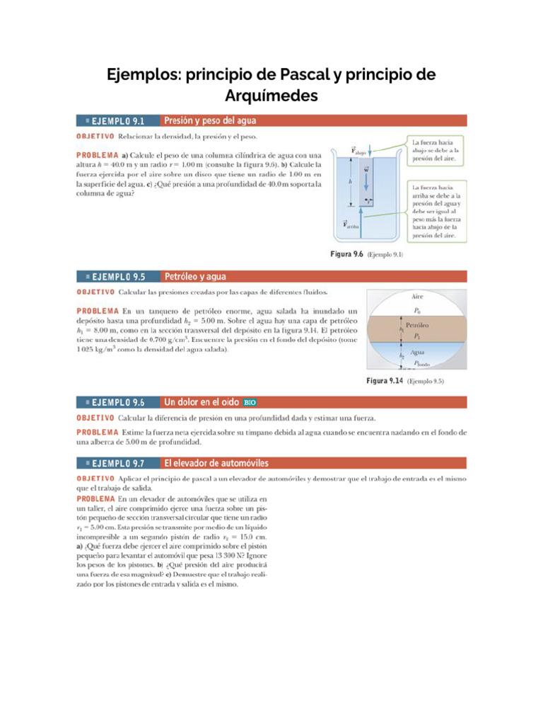 Principios de Pascal y Arquímedes | PDF