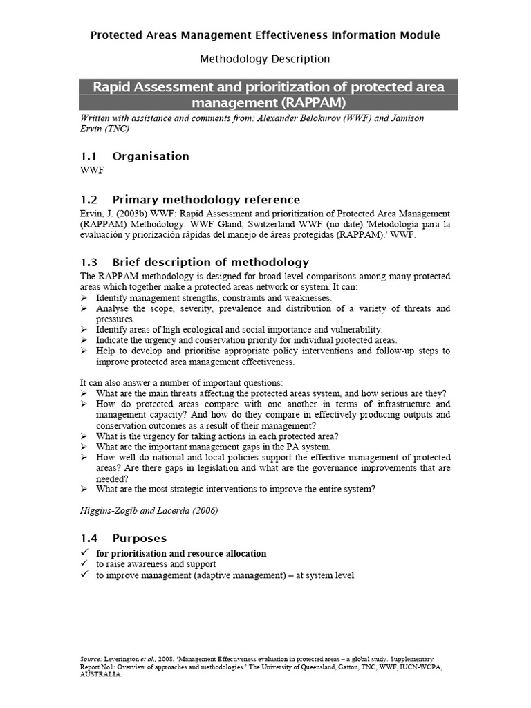 2010.protected Areas Management Effectiveness Information Module | PDF ...