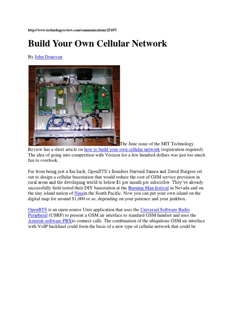 Build Your Own Cellular Network | PDF | Gsm | Networks