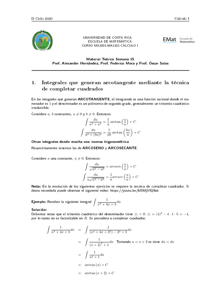 Integrales y Técnicas de Cálculo I | PDF | Integral | Funciones y mapeos