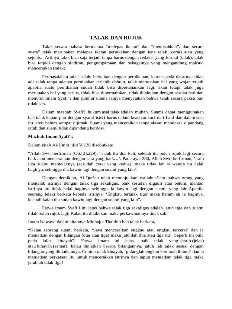 Talak Dan Rujuk | PDF