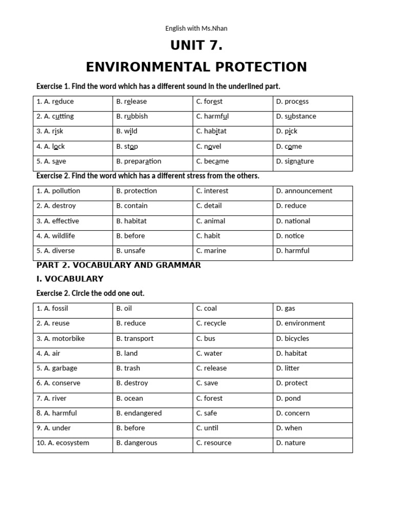 7.unit 7. Environmental Protection | PDF | Pollution | Waste