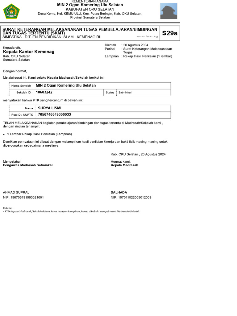 SKMT Surya Lismi | PDF