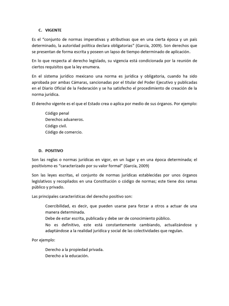 Derecho Vigente y Positivo | PDF