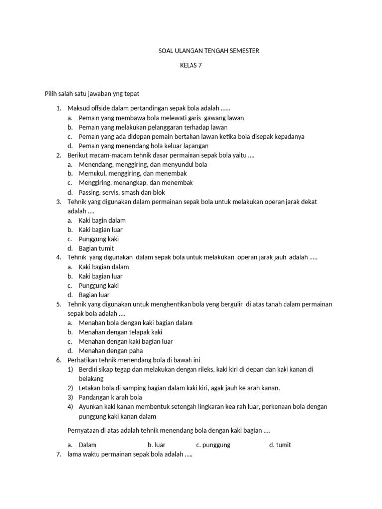 Soal PTS Semester Ganjil 2023-2024 | PDF