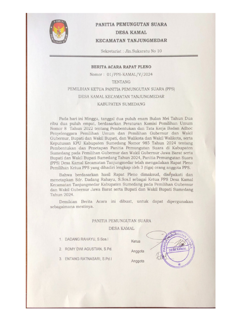 Panitia Pemungutan Suara | PDF