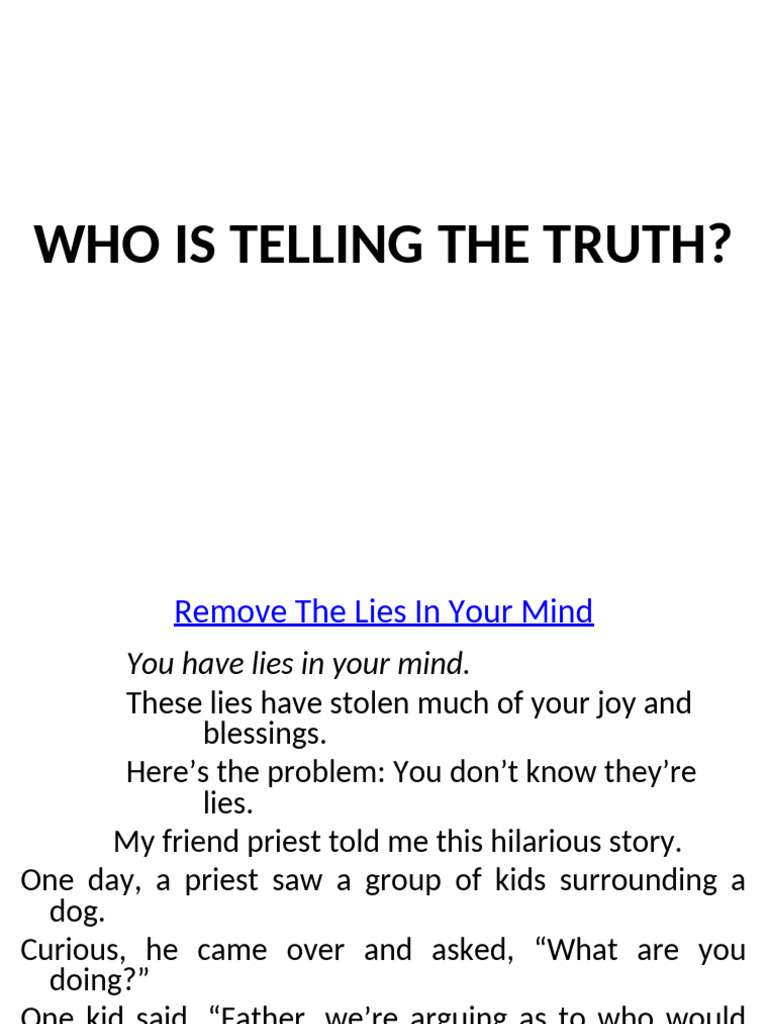 Who Is Telling The Truth | PDF | Lie | Beauty