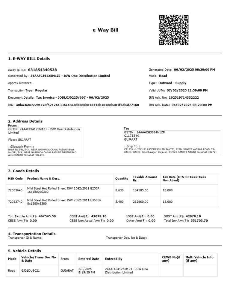 Invoice_697_GJ EWAY BILL - Suman Thakur | PDF | Government | Economy Of India