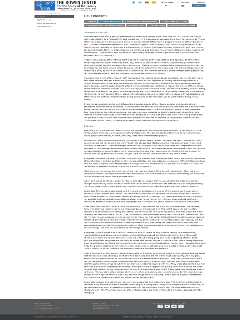 Differentiation of Self | PDF | Anxiety | Fear