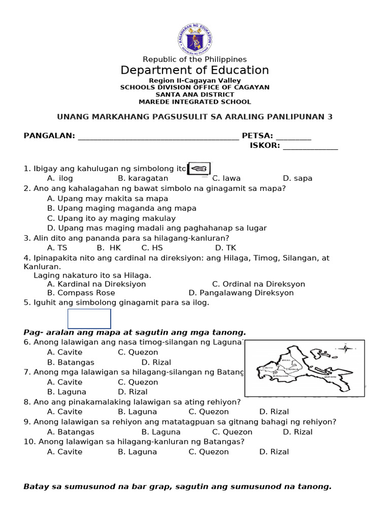 AP 3 Unang Markahang Pagsusulit | PDF