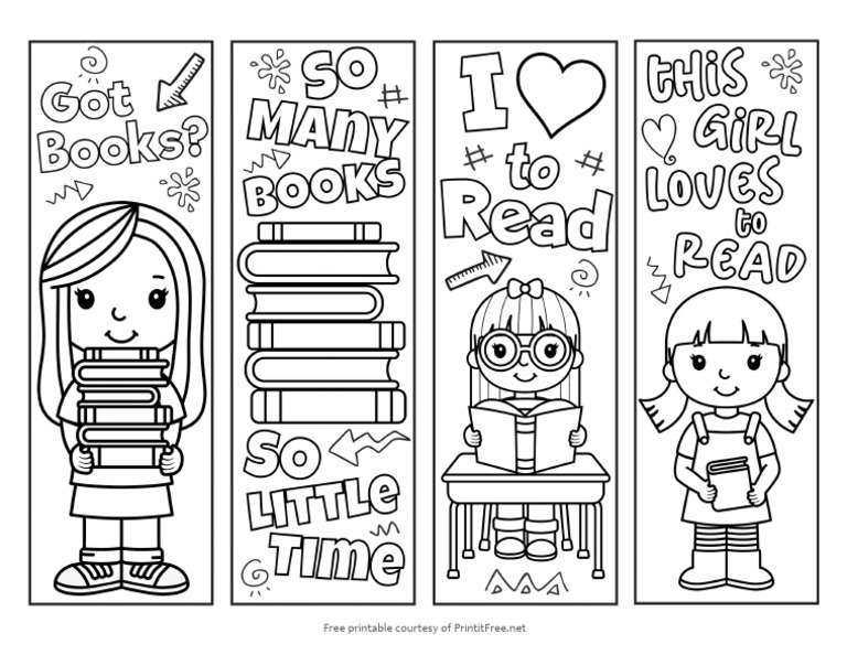 Free Printable Girls Bookmark | PDF